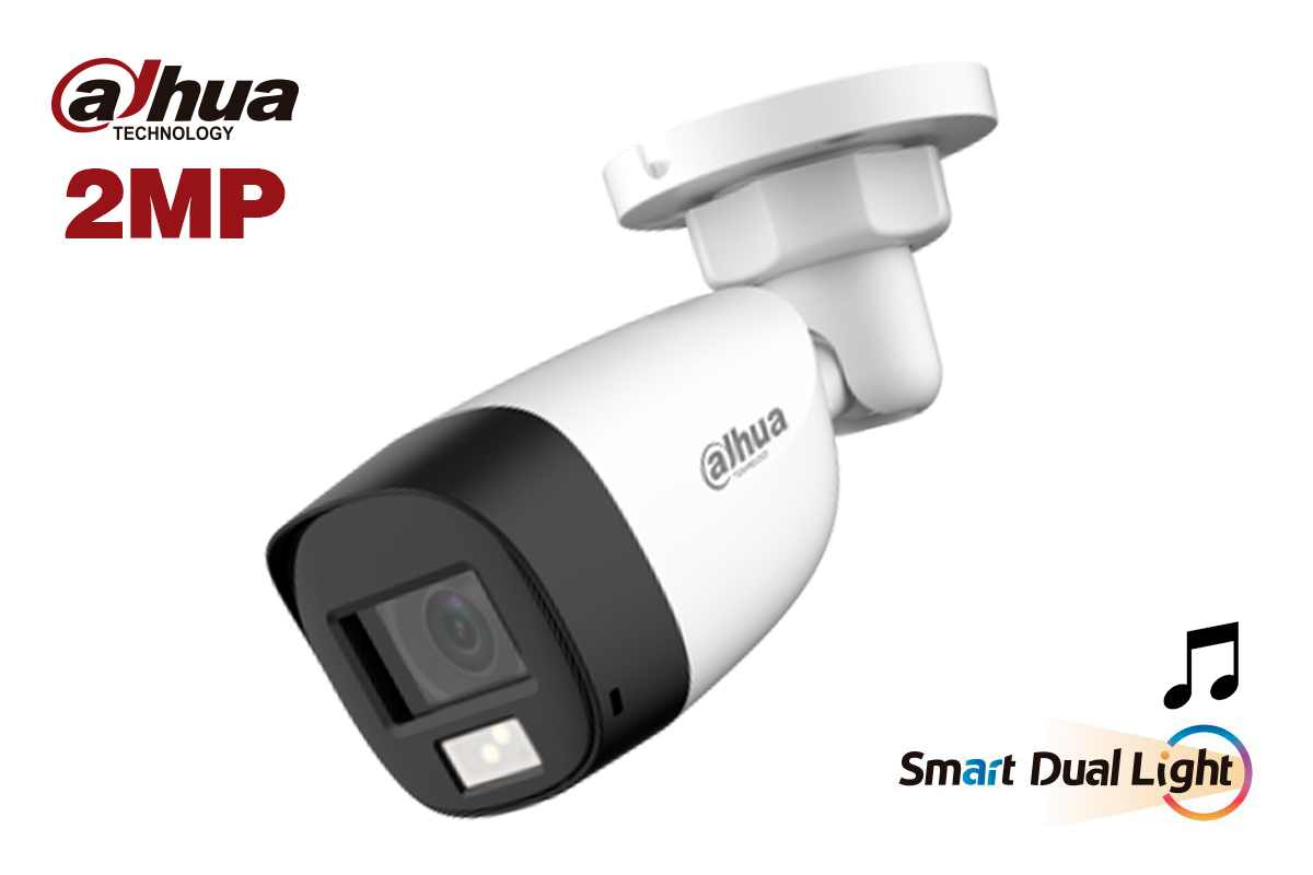 TUBO DAHUA 2MP 2,8MM ILUMINACION DUAL IP67 IR20M AUDIO